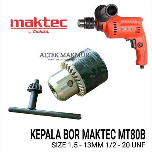 Jual Kepala Bor 13mm Maktec MT80 / Drill Chuck + Key 1/2 x 20 UNF MT80 ...