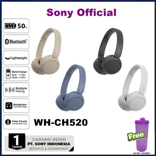 Promo Sony WH-CH520 WHCH520 CH 520 Wireless Bluetooth On Ear Headphones ...
