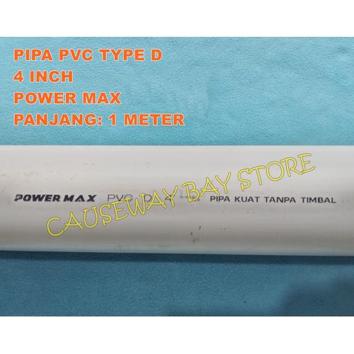 Jual PIPA PVC 4 INCH PANJANG 1 METER D PUTIH POWER MAX - Kab. Sidoarjo ...