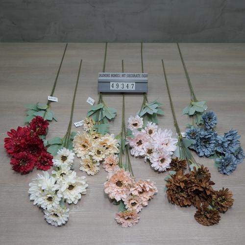 Jual Bunga Chrysan Gerbera Premium 6Kuntum Panjang 49347 - C4 Putih ...