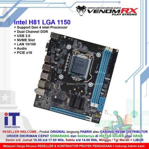 Jual Motherboard VenomRx H81 MOTHERBOARD H81 Socket 1150 gen 4 - GOJEK ...
