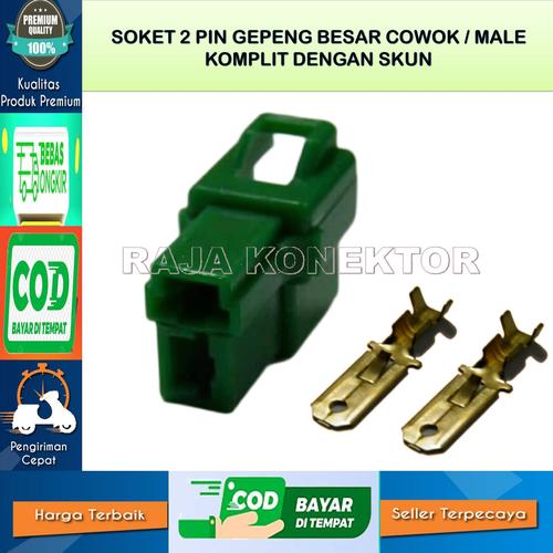 Jual SOKET KABEL MOTOR 2 PIN BESAR COWOK KOMPLIT SKUN HIJAU - Jakarta ...