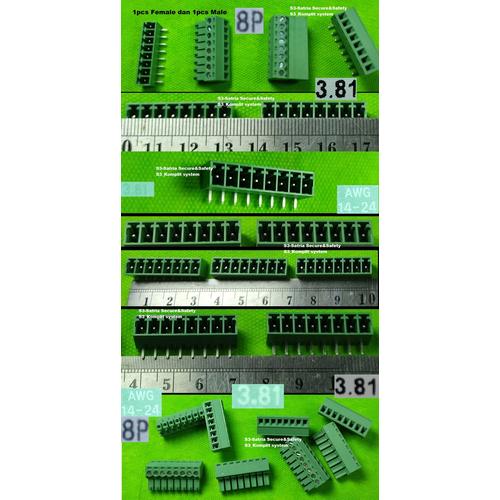 Jual Pluggable 8 P Terminal Blok Hijau 8P Pin green screw plugable ...