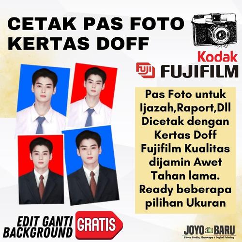 Jual Cetak PAS FOTO kertas doff fujifilm GRATIS EDIT GANTI BACKGROUND ...