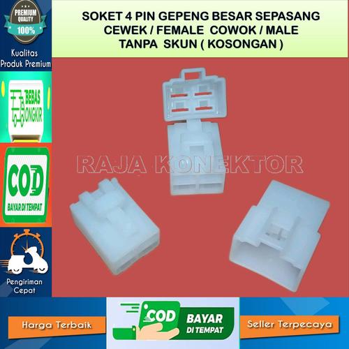 Jual soket 4 pin / socket 4 pin / soket kabel 4 pin besar male female ...