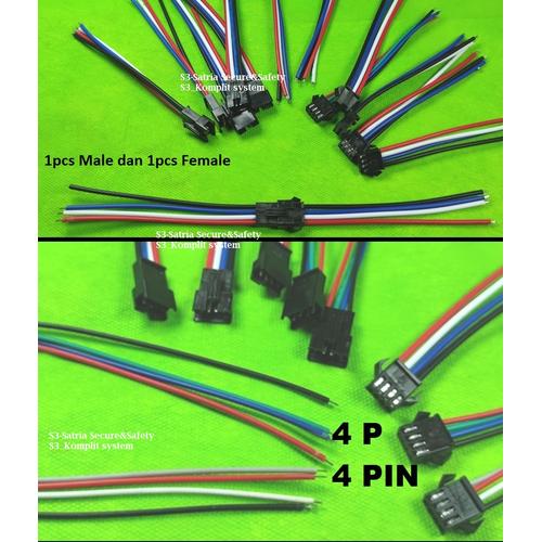 Jual sambungan Kabel 4 Pin jalur DC sm4 Konektor sambung SM 4p Jst 4pin ...