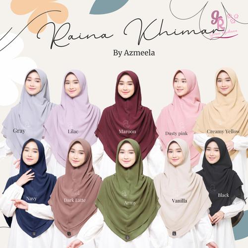 Jual Raina Khimar by Azmeela ( Aksen Ruffle ) - Black, All Size - Kab ...