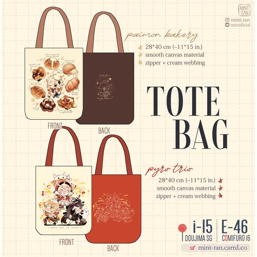 Jual Genshin Impact Paimon & Pyro Trio | Tote Bag Fanmerch by Mint-tan ...