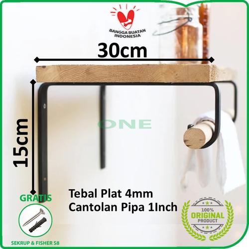 Promo Rak Tempel Dinding Classic + Gantungan, Plat Besi tebal dan Kokoh ...