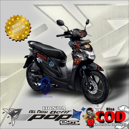 Jual DECAL STICKER STRIPING FULL BODY HONDA BEAT POP eSP CW IRON MAN ...