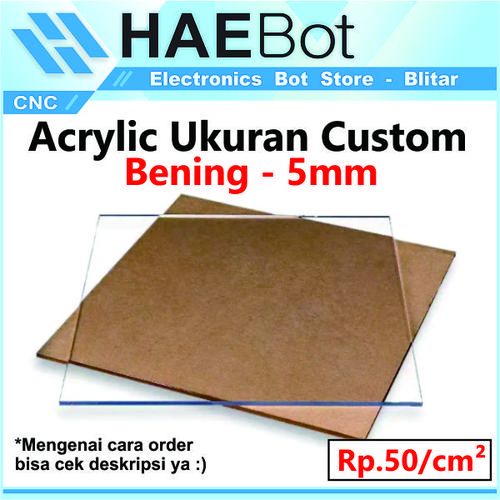 Jual [HAEBOT] Akrilik 5mm Bening Transparan Ukuran Potongan Custom ...