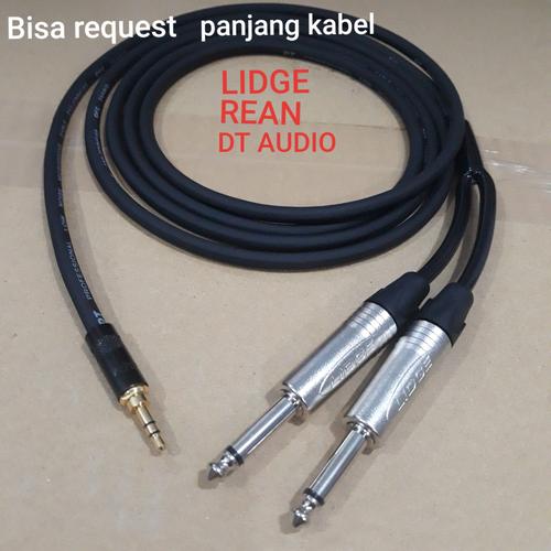 Jual kabel 2 meter hp ke mixer jack akai TRS 3,5 mm to 2 akai mono 6,5 ...