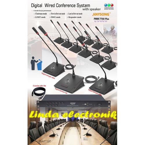 Jual mic conference meeting kabel anysong pmm 7700 plus + speaker original - Power suplai ...