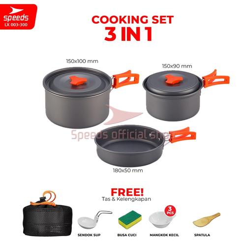 Promo SPEEDS Alat Masak Camping 3in1 Portable Cooking SET Outdoor 003 ...