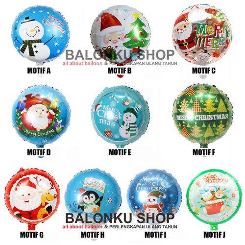 Jual Balon Bulat Natal / Balon Bulat Santa Pohon Natal / Balon ...