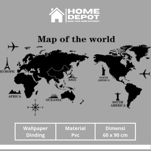 Jual Stiker Dinding Kamar Tidur Wallpaper Estetik Wall Sticker Peta ...