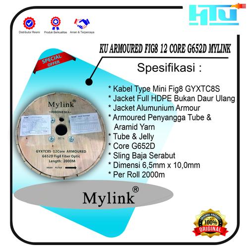 Jual Kabel FO KU 12 Core Fig8 Armoured Panjang 2000m Merk MYLINK ...