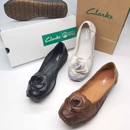 Jual Sepatu clarks pollux flat wanita 6887 kulit asli - Hitam, 36 ...