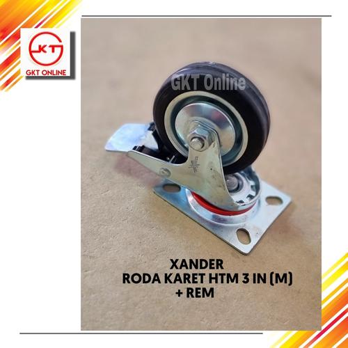 Jual Xander Roda Karet Hidup Rem 3 Inch/Roda Trolly 3 Inch - Jakarta ...
