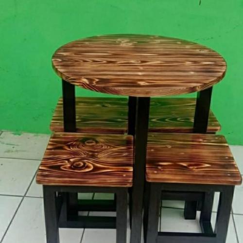 Jual MEJA CAFE SET MEJA CAFE \ RESTO BULAT MINIMALIS KAYU JATI BELANDA ...
