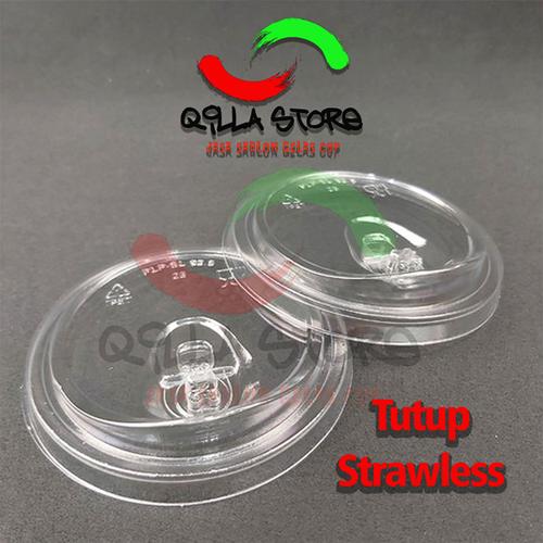 Jual STRAWLESS LID PET CUP TUTUP GELAS CUP PLASTIK (ISI 50 PCS) 14 oz ...
