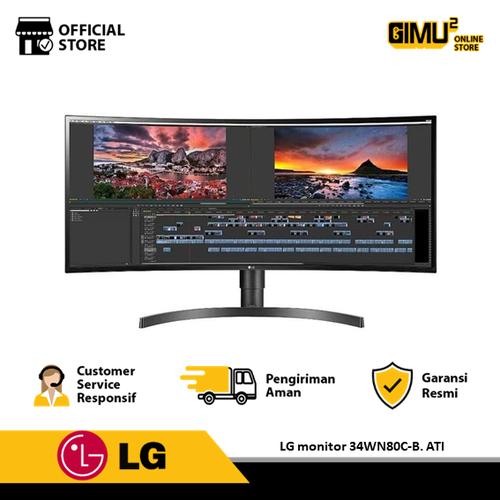 Promo LG UltraWide 34WN80C-B ATI Monitor 21:9 34" IPS WQHD HDR10 USB-C ...