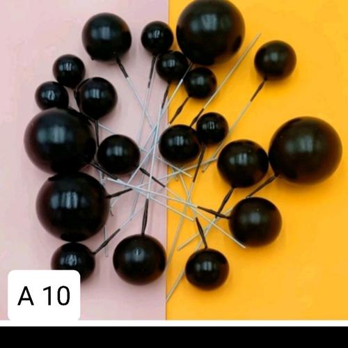 Jual 4pcs Topper Bola Hitam ukuran campur, Topper Black Ball, Hiasan ...