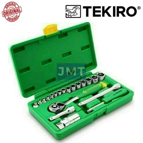 Jual Tekiro Kunci Socket Shock Sok Set 21 pcs 1/4" - 3/8" 6PT Original ...