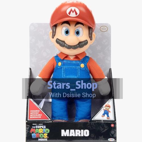 Jual The Super Mario Bros Movie Mario Posable Plush 14" Original ...