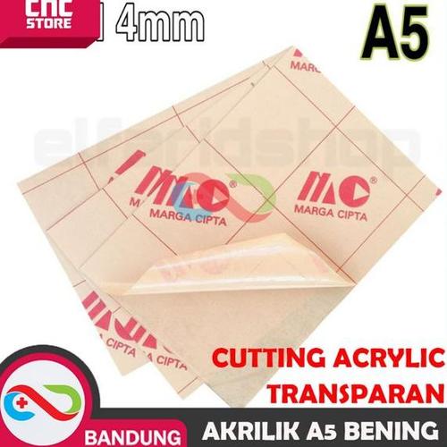 Jual AKRILIK A5 LEMBARAN 4MM 3MM ACRYLIC BENING TRANSPARAN MARGA CIPTA ...