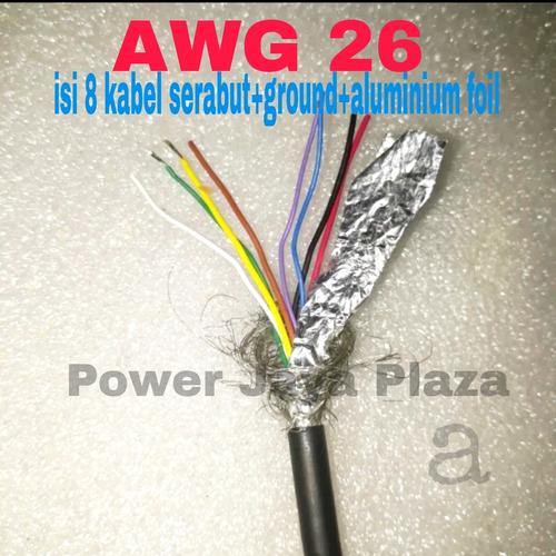Jual Kabel AWG26 AWG 26 isi 8 kabel ada srabut dan aluminium foil d:5mm ...