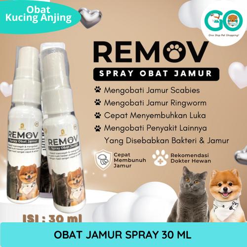 Promo REMOV Obat Spray Jamur Anjing Kucing 30 ml Scabies Ringworm Luka ...