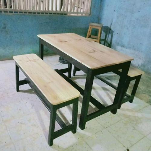 Jual MEJA CAFE SET MEJA MAKAN CAFE / RESTO BANGKU PANJANG KAYU JATI ...