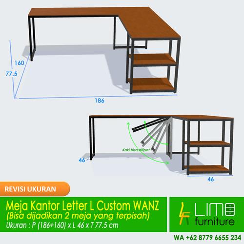Jual Meja Kantor Letter L Custom Wanz Bisa Dipisah 200+200x60x75 cm ...