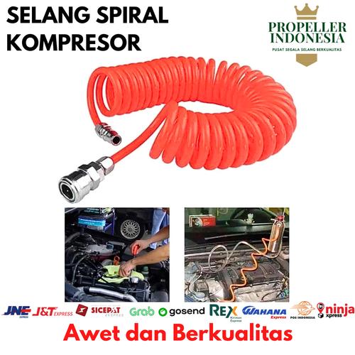 Jual Selang Angin Spiral Kompresor Selang Recoil Hose 5x8 MM - 4 Meter ...