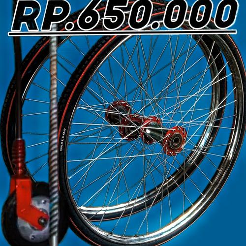 Jual RODA GEROBAK VELG BECAK BERIKUT RODA BELAKANG DAN AS - RING 28 ...