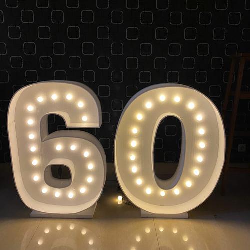 Jual styrofoam angka huruf 90cm lampu led/ standing number letter ...