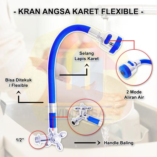 Jual KRAN ANGSA FLEXIBEL KARET FLO - KRAN ON OFF - Putih - Kota ...