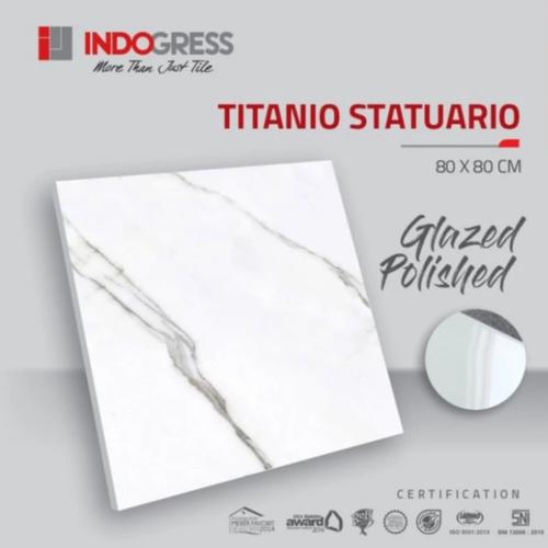 Jual Granit Indogress 80x80 Lantai/Dinding Titanio Statuario Glazed ...