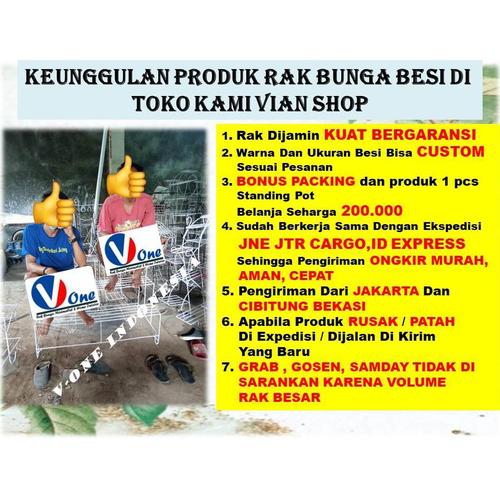 Jual Rak Pot Bunga Besi MInimalis Susun 2 Standing Pot Plenter Model ...