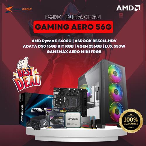 Promo PC Rakitan Aero Ryzen 5 5600G RAM16GB SSD 1TB NVME RGB GAMING ...
