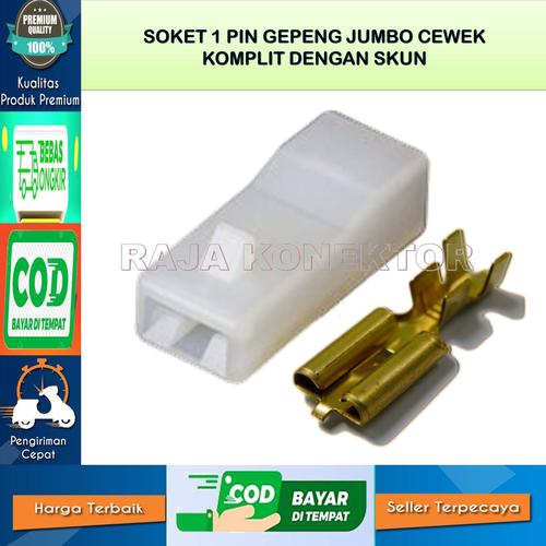 Jual soket 1 pin jumbo / soket Fusibling female 1 pin /socket skun ...