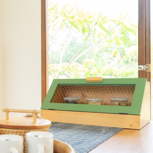 Jual Vintage Breadbox Green Natural Uwitan / Box Roti Kayu - Kab ...