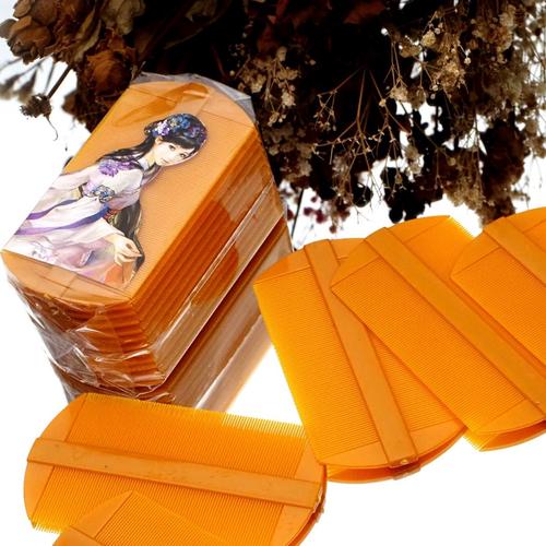 Jual Isi 12 Sisir Serit Kutu Rambut Warna Orange Plastik Gigi Rapat ...