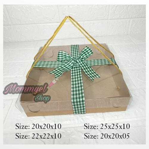 Jual Box Craft Mika dengan Tali , Box Cake, Pita - 20x20x10 - Kota ...