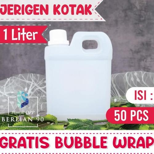 Jual Jerigen 1 Liter Botol Plastik Jerigen Kotak 1000 Ml - Natural ...