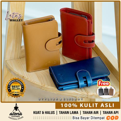 Jual Dompet Lipat Wanita Kulit Asli Alona Lotus Leather Wallet Original ...