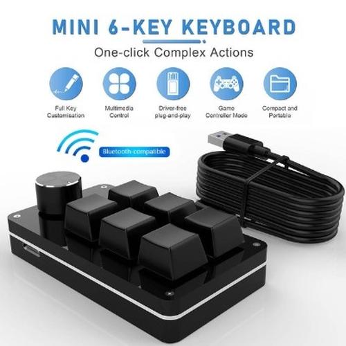 Jual 6 Key Mechanical Keyboard Bluetooth USB Gaming Shortcut Windows ...