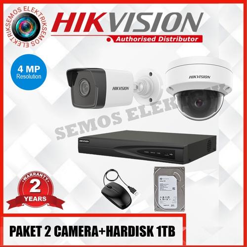 Jual Paket IP Camera Hikvision CCTV 2 Camera Nvr 4 Channel PoE 4MP ...