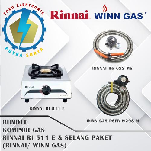 Jual Bundle Kompor Gas Rinnai 1 tungku RI-511E & Selang Paket Regulator ...